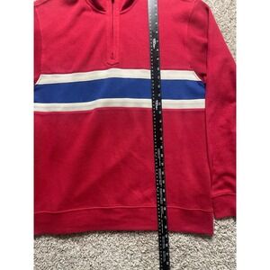 Izod | Shirts | Izod Mens Red Blue Stripe Quarter Zip Sweatshirt Size ...